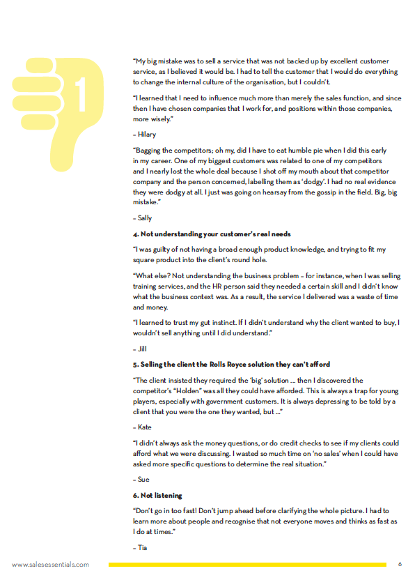 sales mistakes sales mistakes