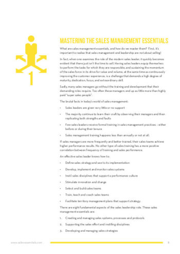 salesessentials.com Sales Management Essentials Volume 3 – Sales Management